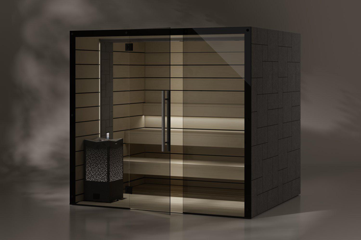 Reflection glass front wide – Sauna.is